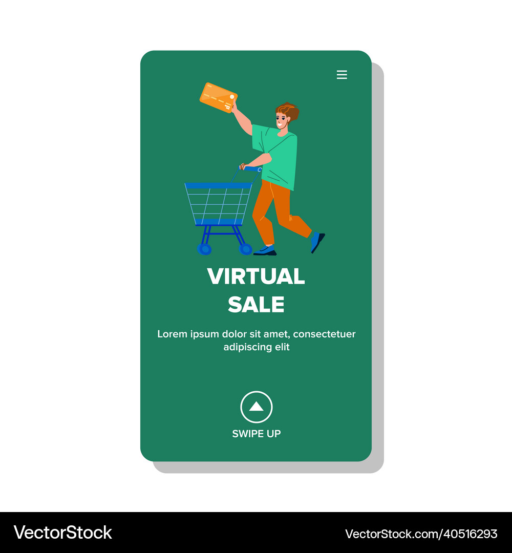 Virtual sale and payment for purchases Royalty Free Vector
