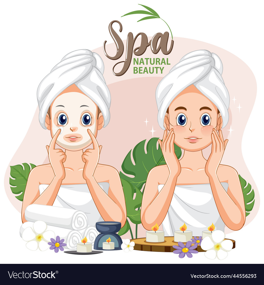 Woman With Facial Mask Spa Royalty Free Vector Image