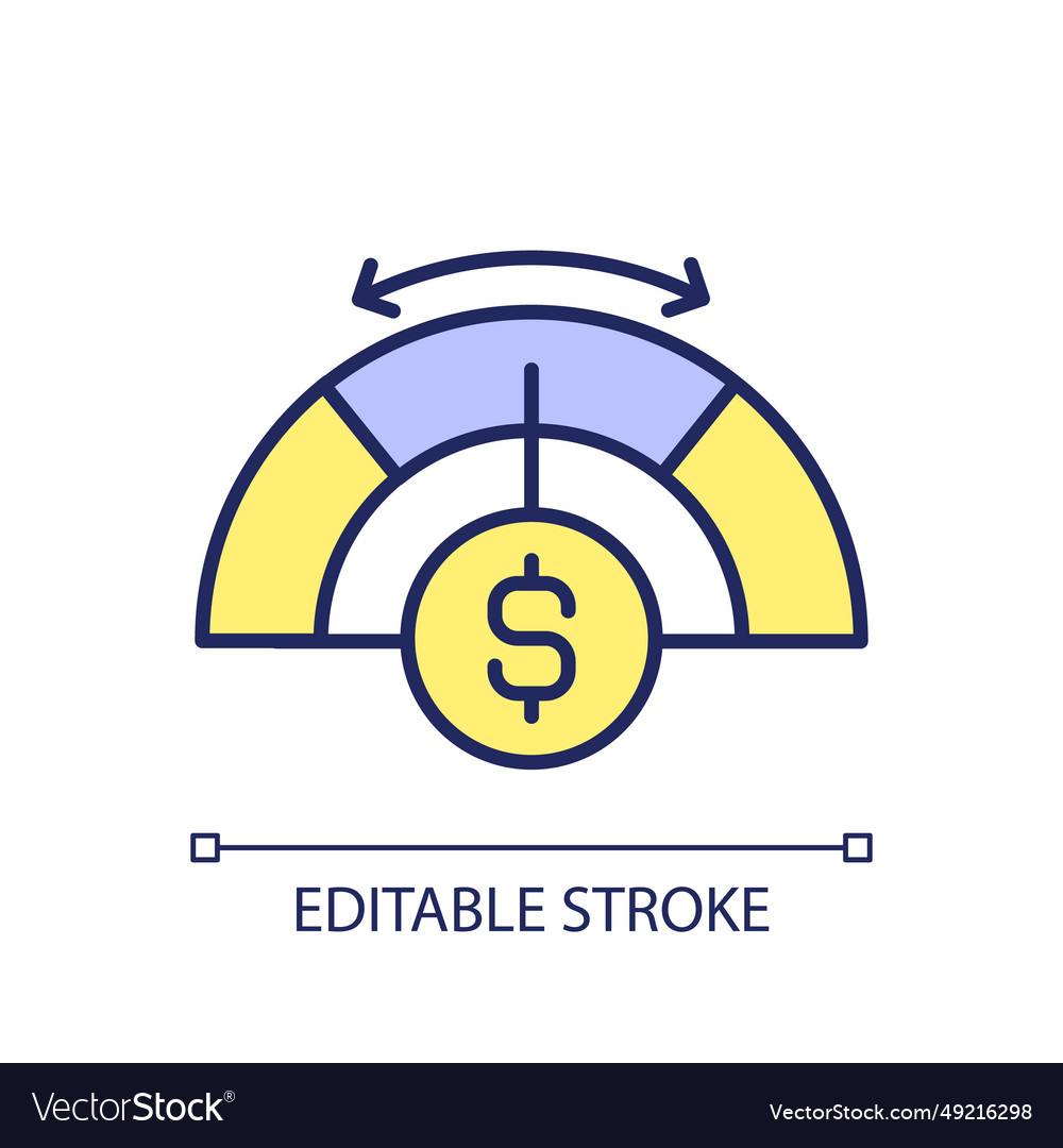 2d Thin Linear Colorful Simple Cost Control Icon Vector Image