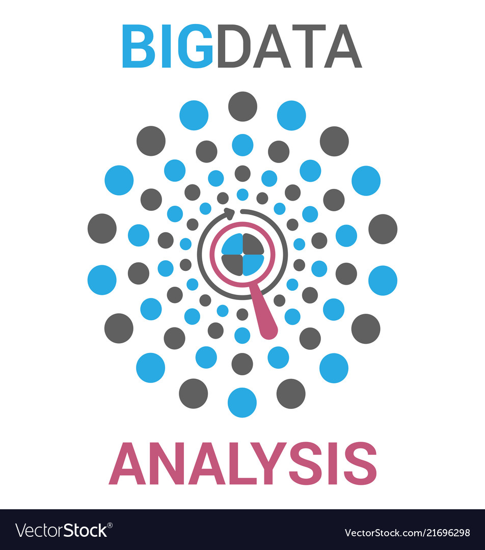 Big data visualization in flat style Royalty Free Vector