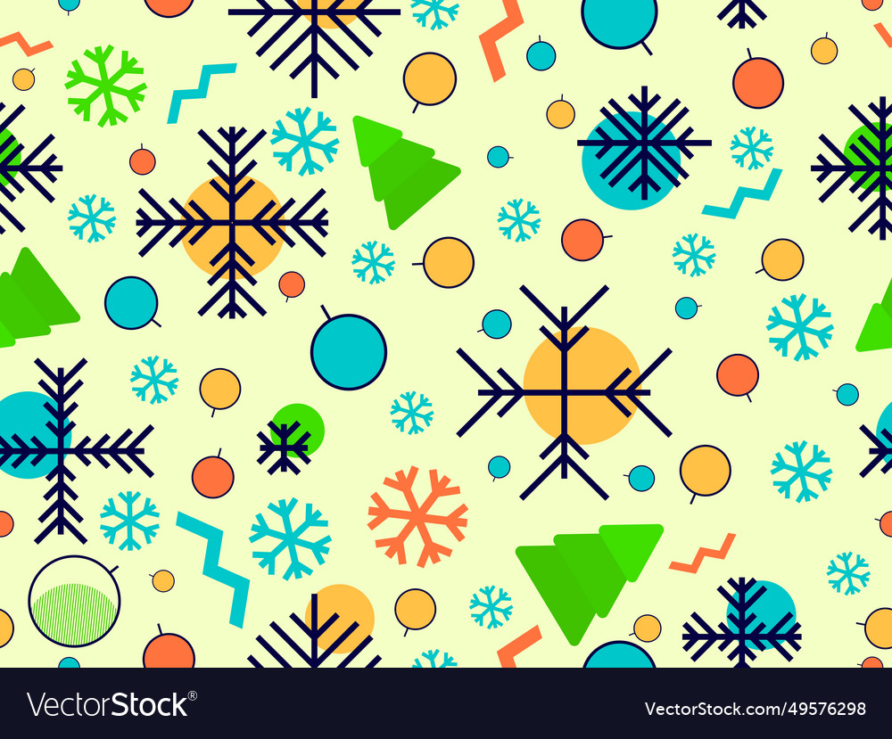 Christmas seamless pattern with geometric shapes Vector Image