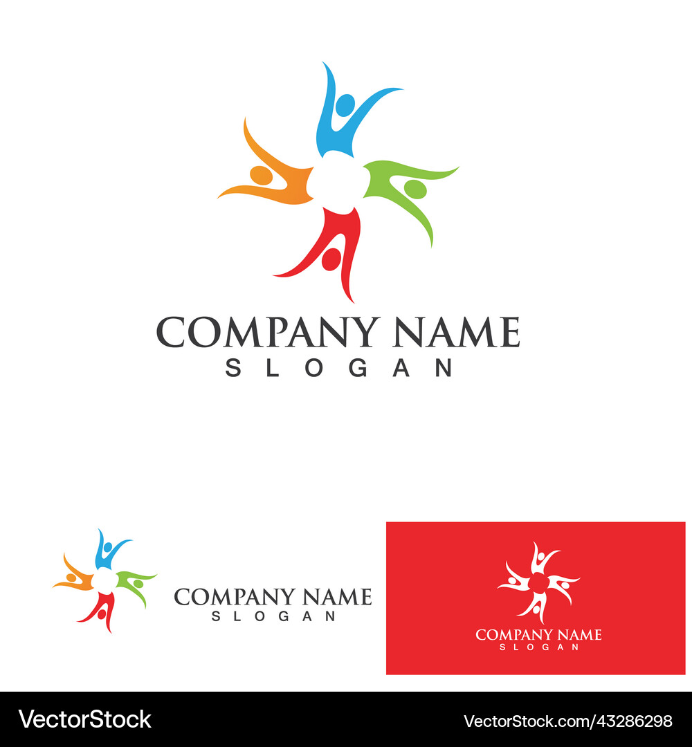 Community group logo network and social icon Vector Image