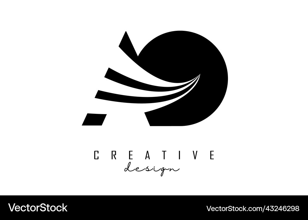 Creative black letters ao a o logo with leading Vector Image