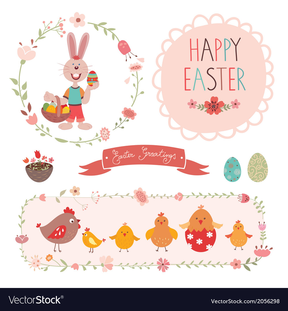 Easter graphic elements Royalty Free Vector Image
