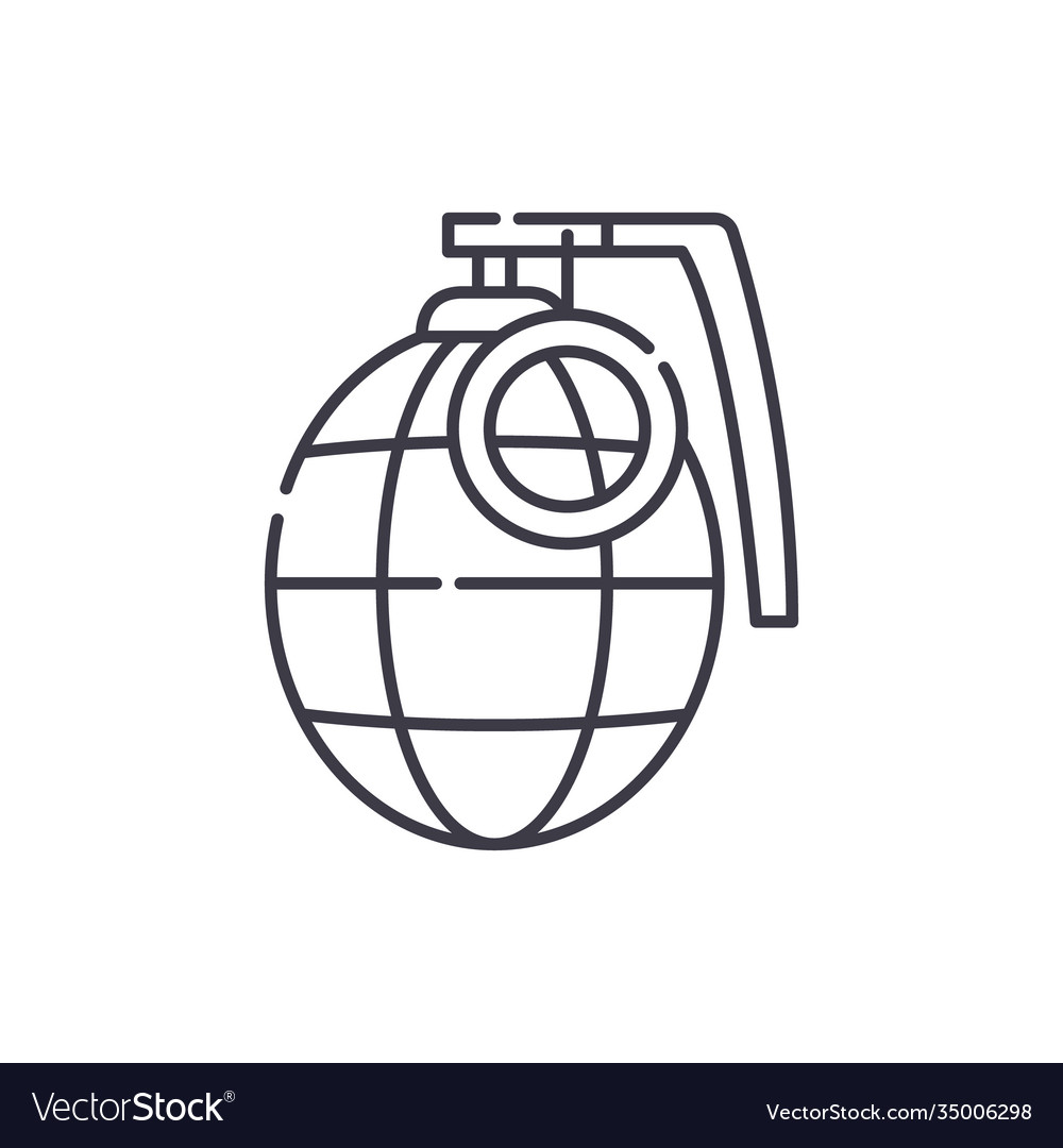Explosive icon linear isolated thin Royalty Free Vector