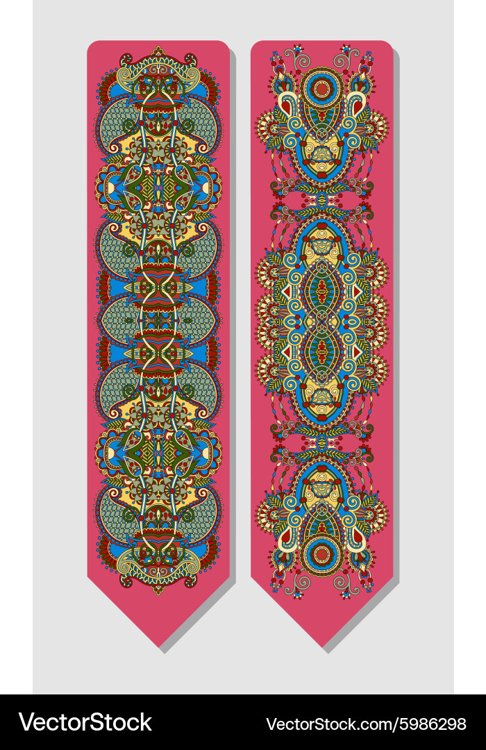 Floral decorative ethnic paisley bookmark Vector Image