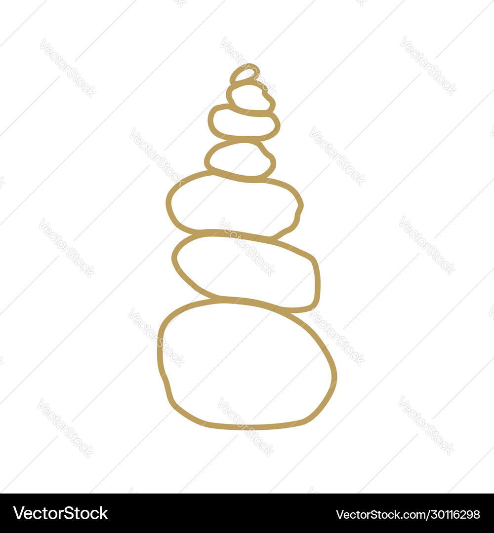 Golden rock balance Royalty Free Vector Image - VectorStock
