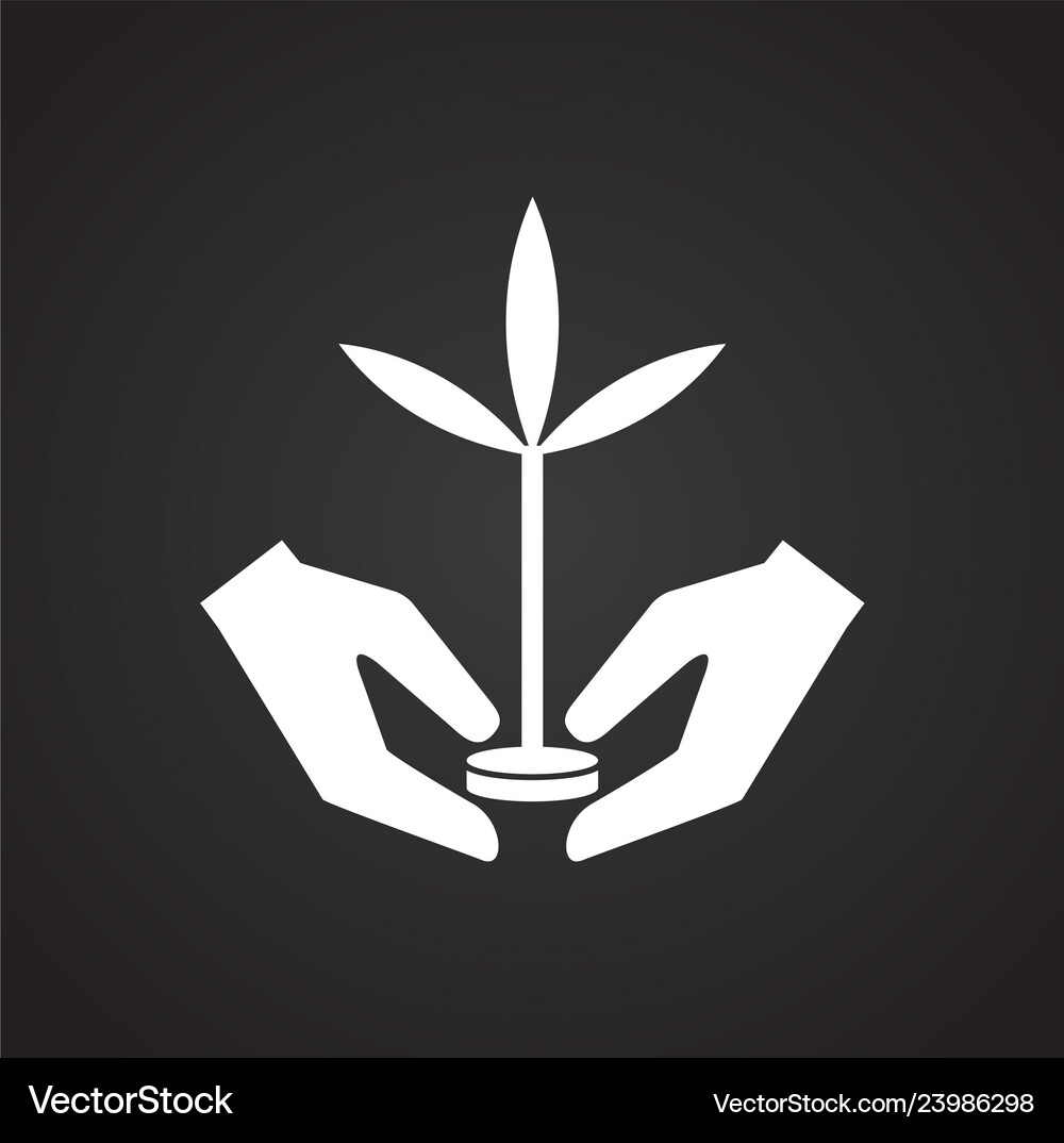 Grow icon on black background for graphic and web Vector Image