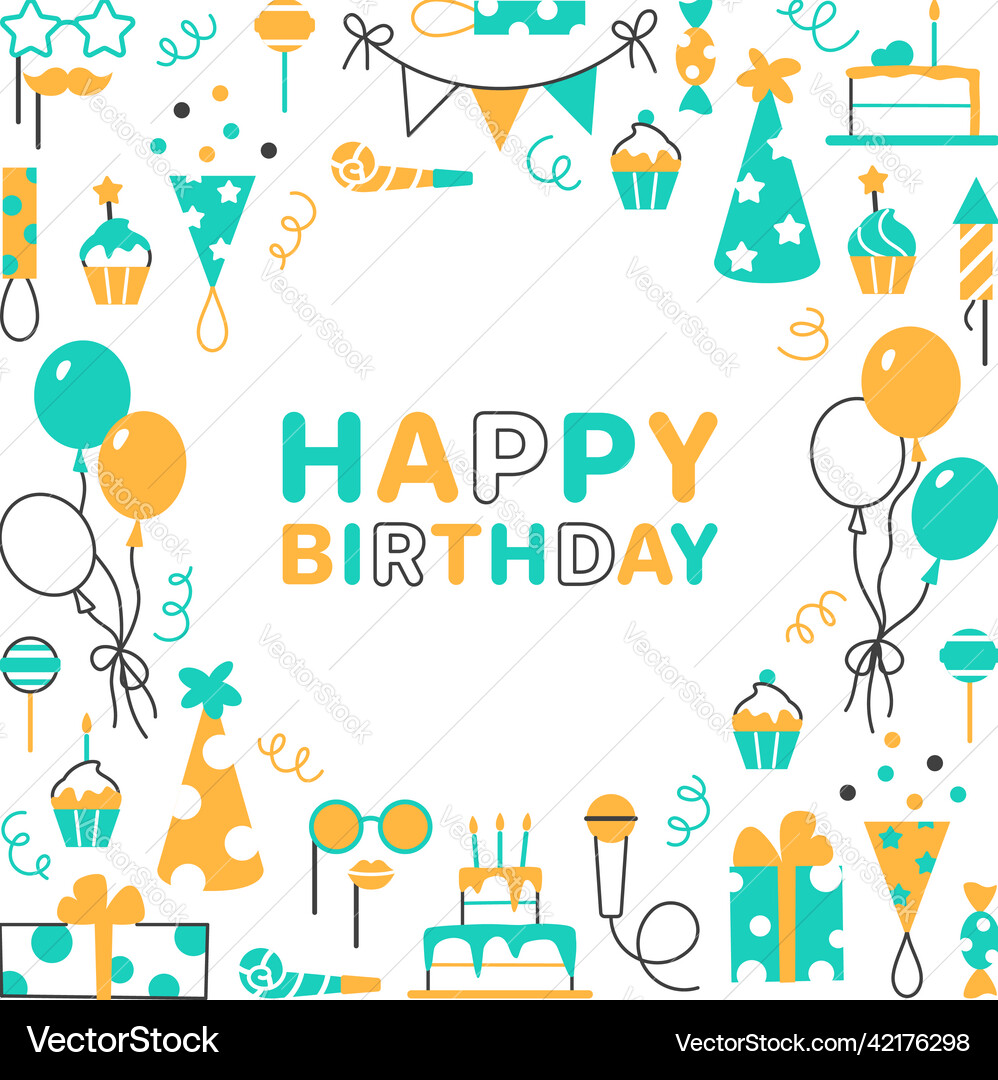 Happy birthday background greeting card Royalty Free Vector