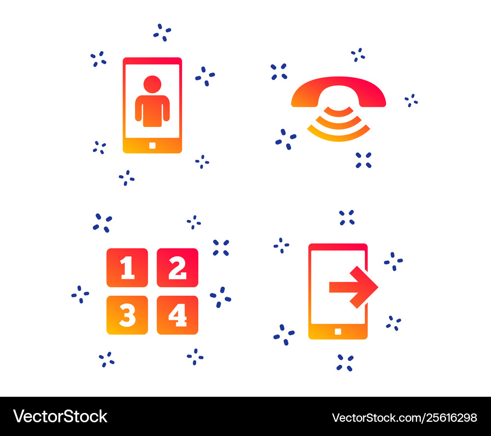 Phone icons call center support symbol Royalty Free Vector