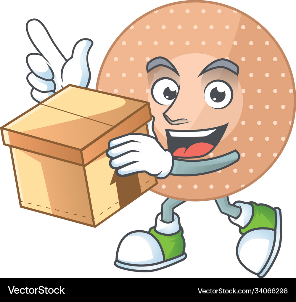 Rounded bandage cartoon design having gift box Vector Image