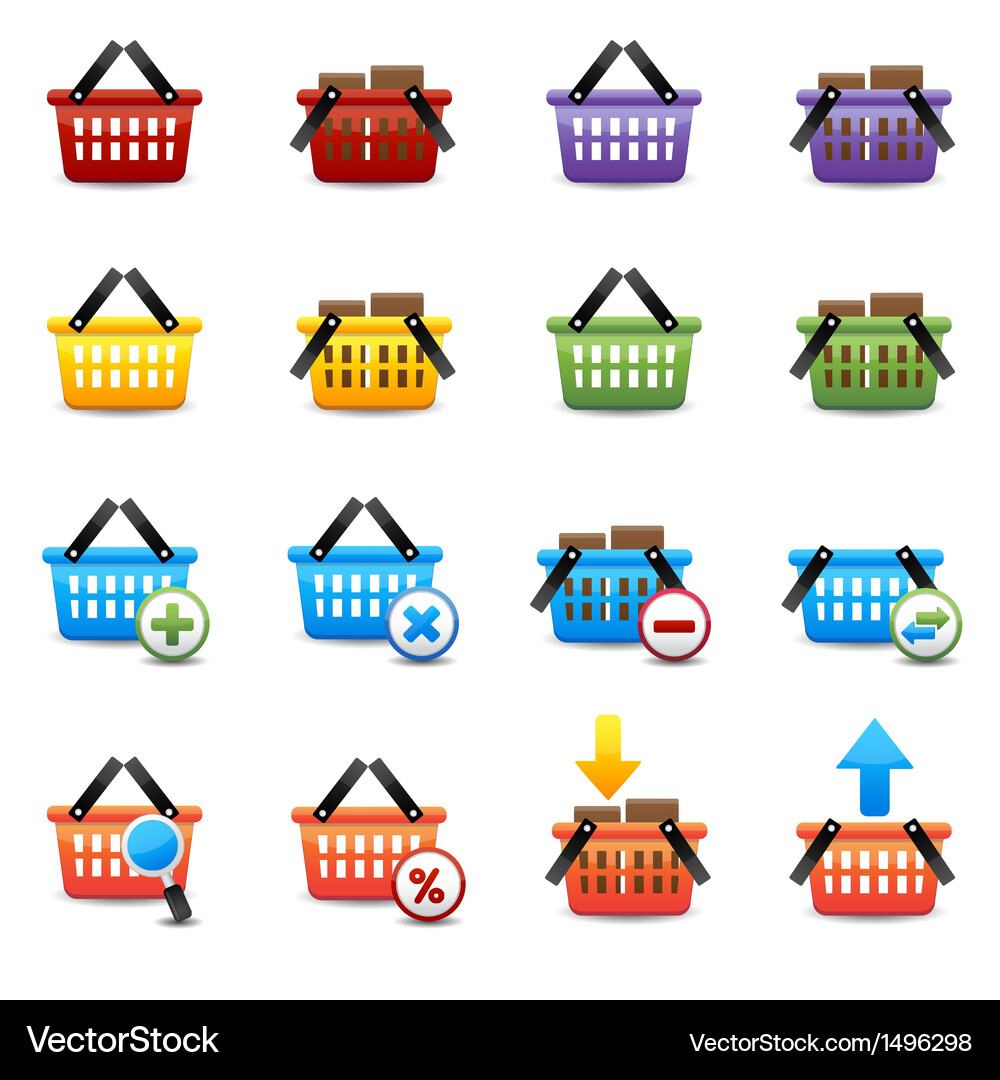Shopping basket icons Royalty Free Vector Image
