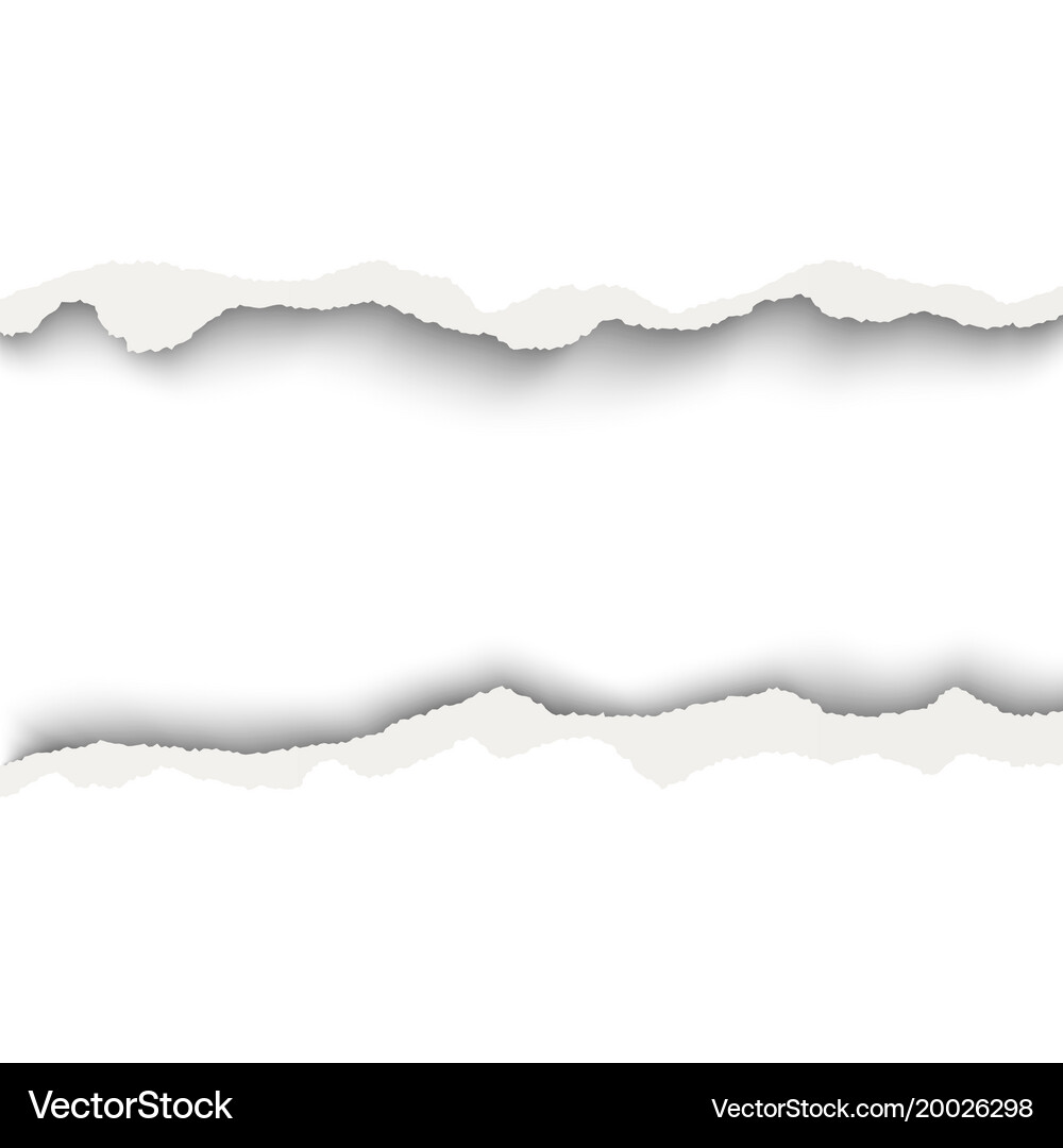 Snatched horizontal lane with torn edges in sheet Vector Image