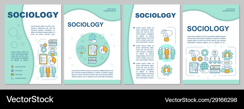 Sociology brochure template layout social Vector Image
