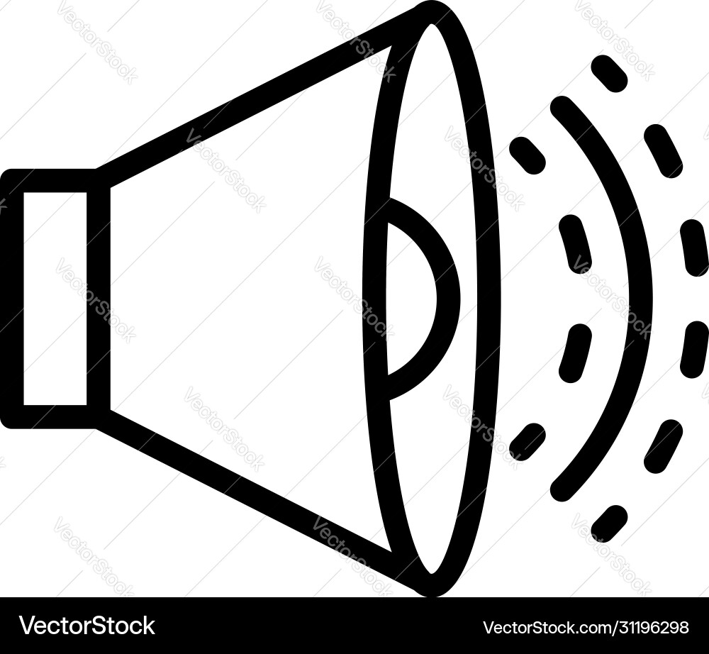 Sound on icon outline style Royalty Free Vector Image