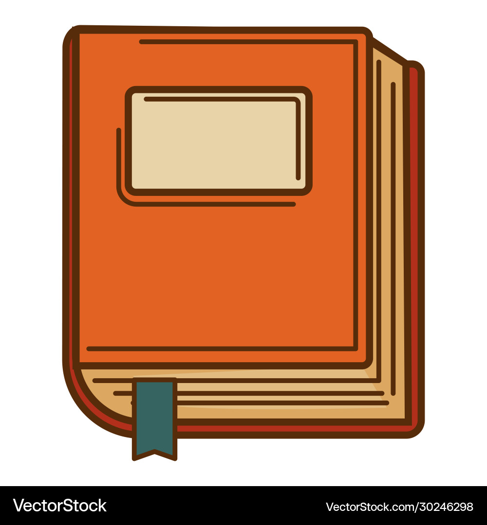 Writing book isolated icon book with bookmark Vector Image