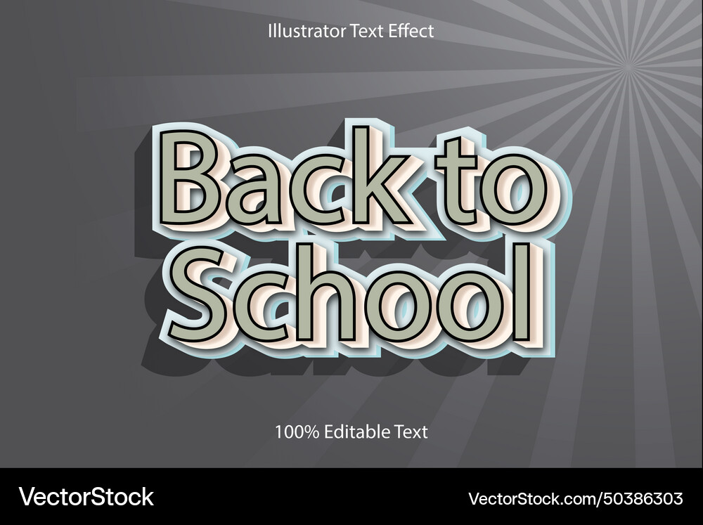 Back to school with modern style editable text Vector Image