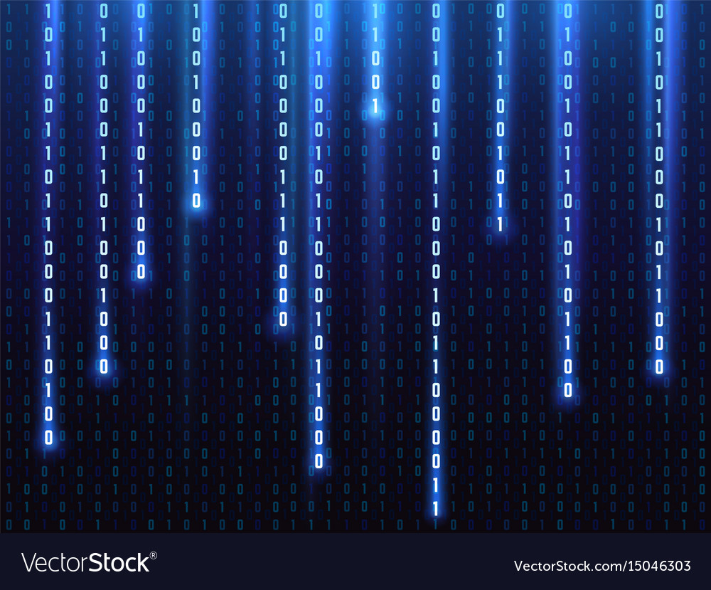 Big data concept with falling down glowing Vector Image
