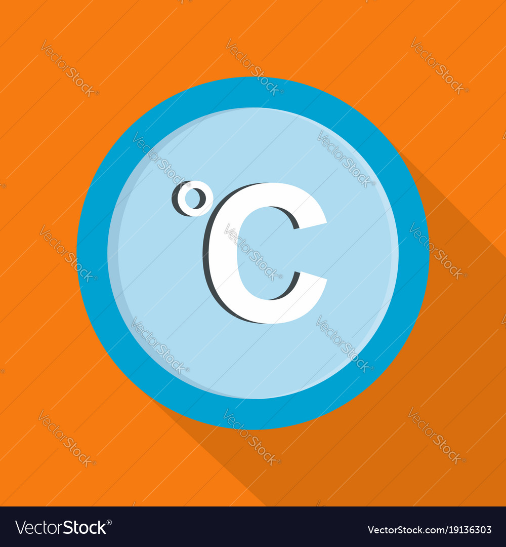 Celsius icon flat style Royalty Free Vector Image