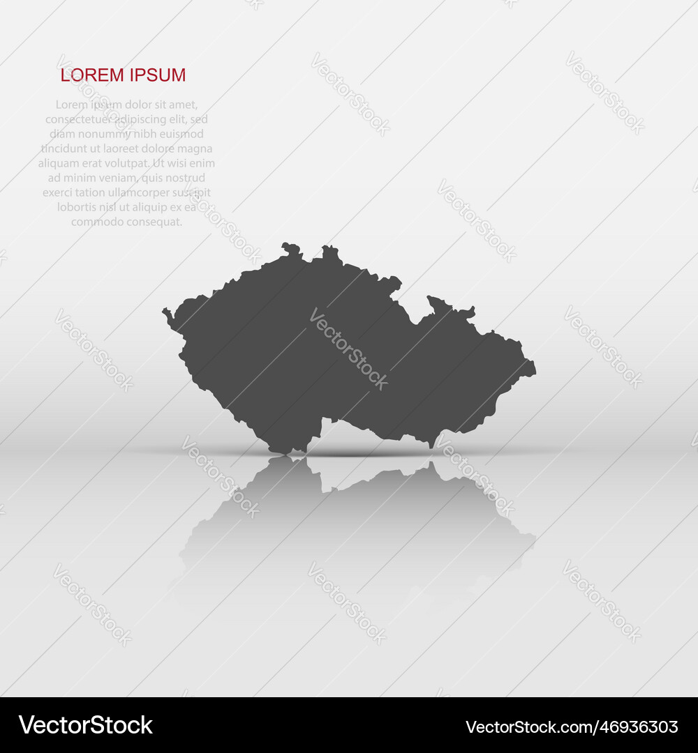 Czech republic map icon in flat style czech Vector Image