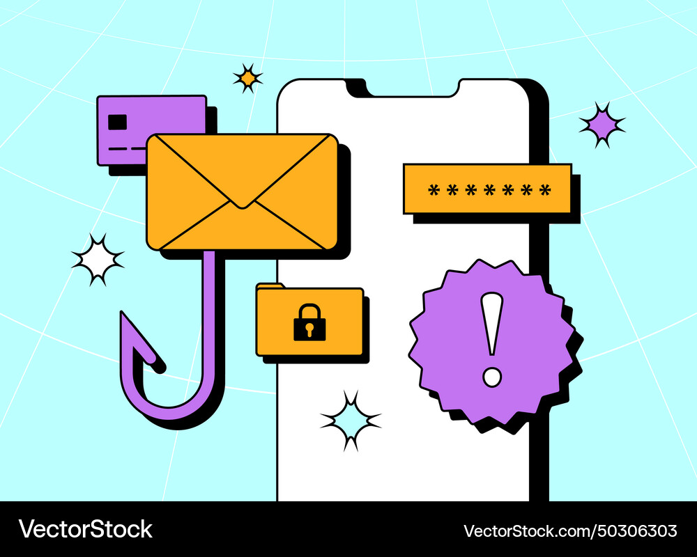 Defend against e-mail phishing and mobile fraud Vector Image