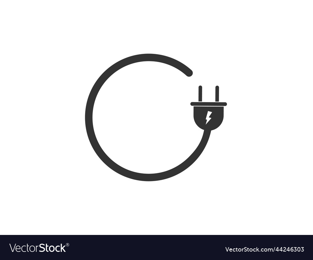 Electric circle shape design cable Royalty Free Vector Image