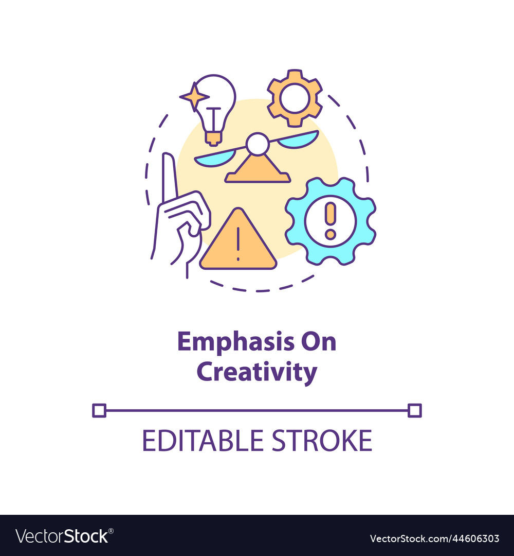 Emphasis on creativity concept icon Royalty Free Vector Emphasis on creativity concept icon Royalty Free Vector