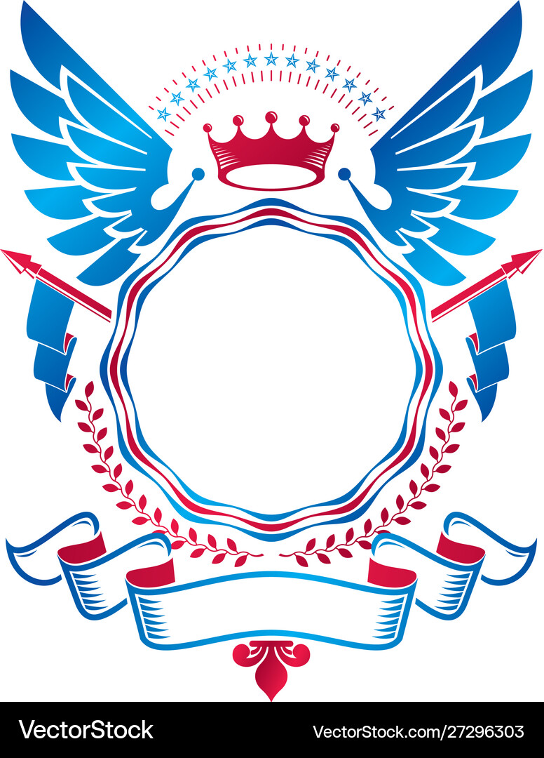 Graphic emblem made with imperial crown elegant Vector Image