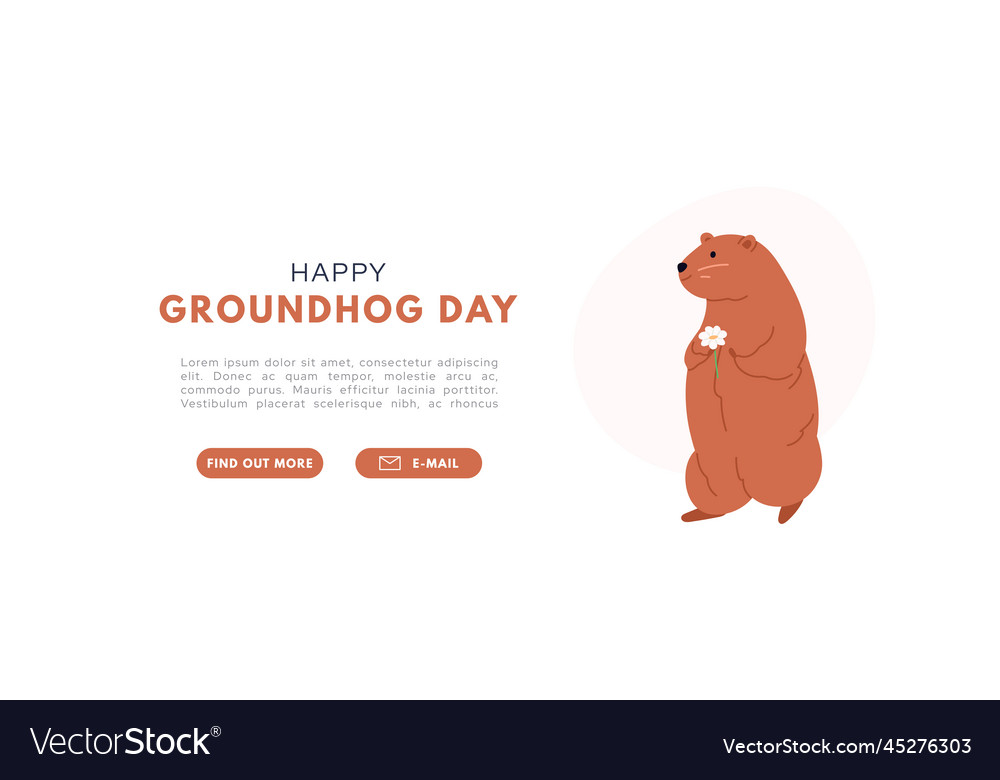 Groundhogs banner happy groundhog day marmot Vector Image
