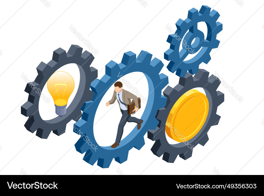 Isometric investment strategy portfolio Royalty Free Vector