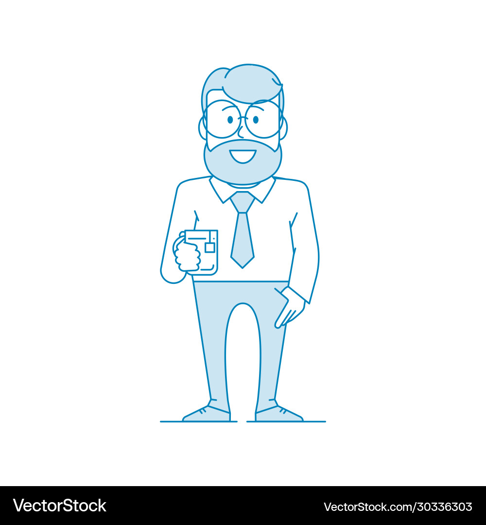 Man drinks tea Royalty Free Vector Image - VectorStock