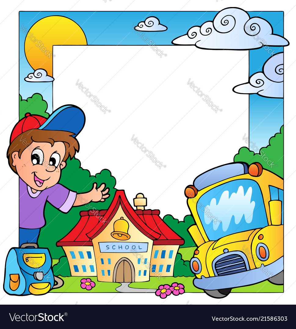 School theme frame 1 Royalty Free Vector Image