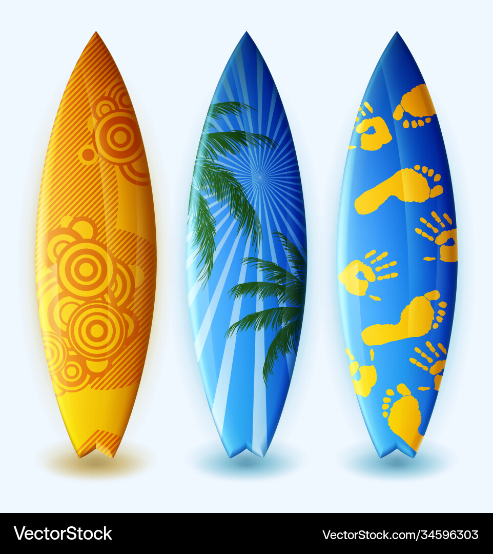Surfboards with design Royalty Free Vector Image