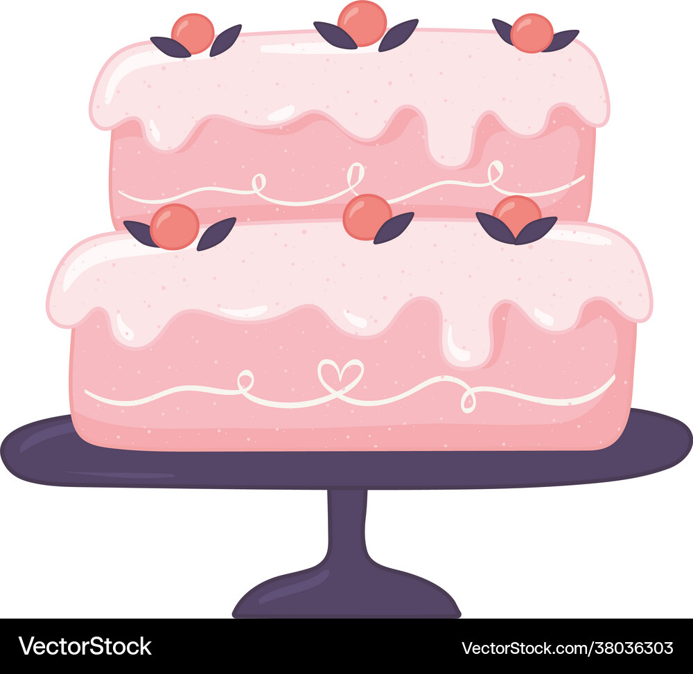 Sweet cake with fruits Royalty Free Vector Image