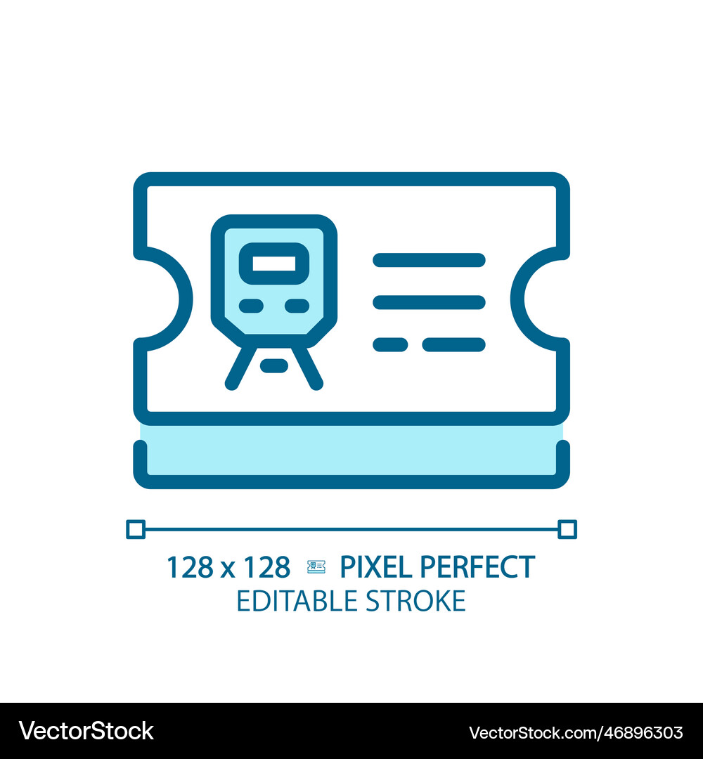 Ticket control pixel perfect blue rgb color icon Vector Image