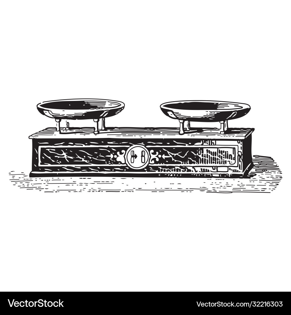 Vintage engraving a mechanical weighing scale Vector Image