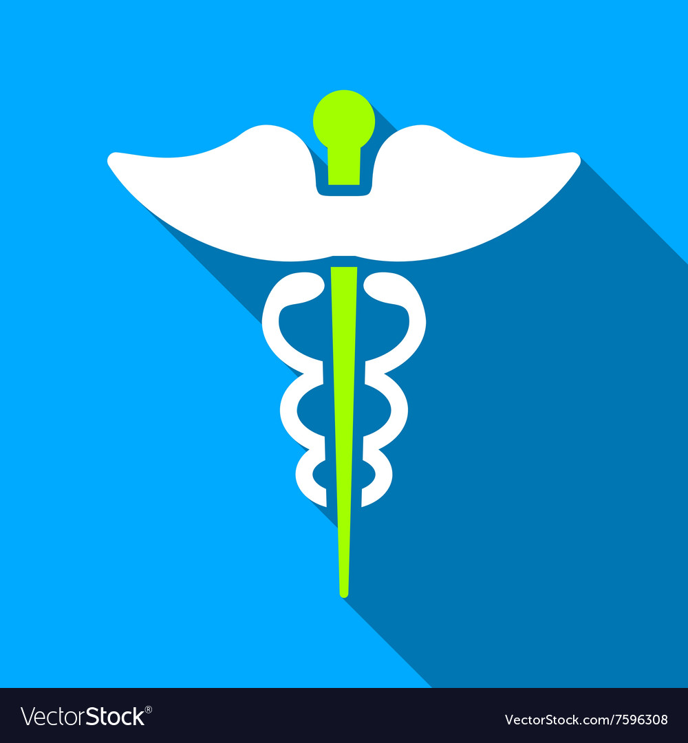 Caduceus flat long shadow square icon Royalty Free Vector Caduceus flat long shadow square icon Royalty Free Vector