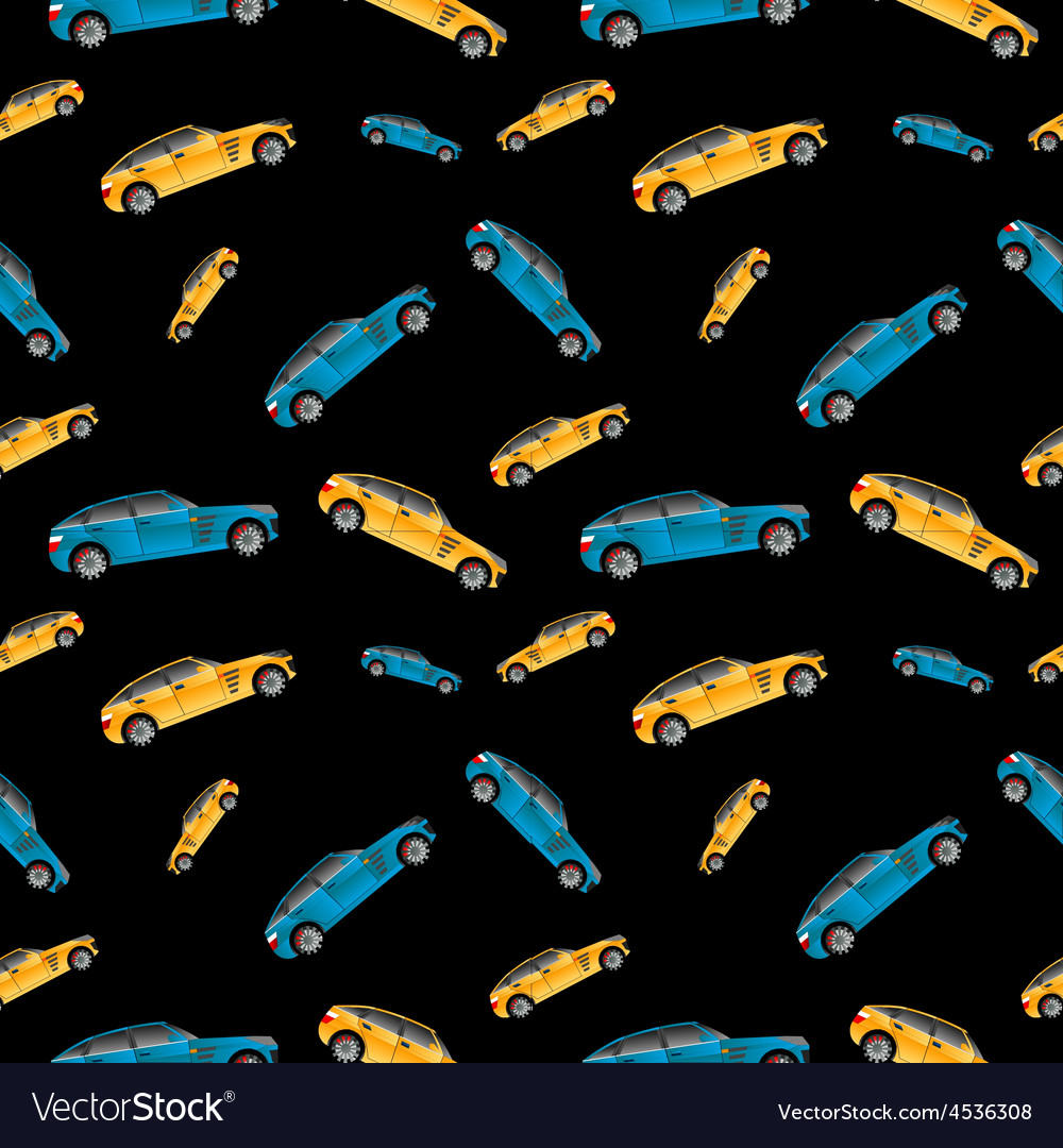 Car machine pattern on a black background Vector Image