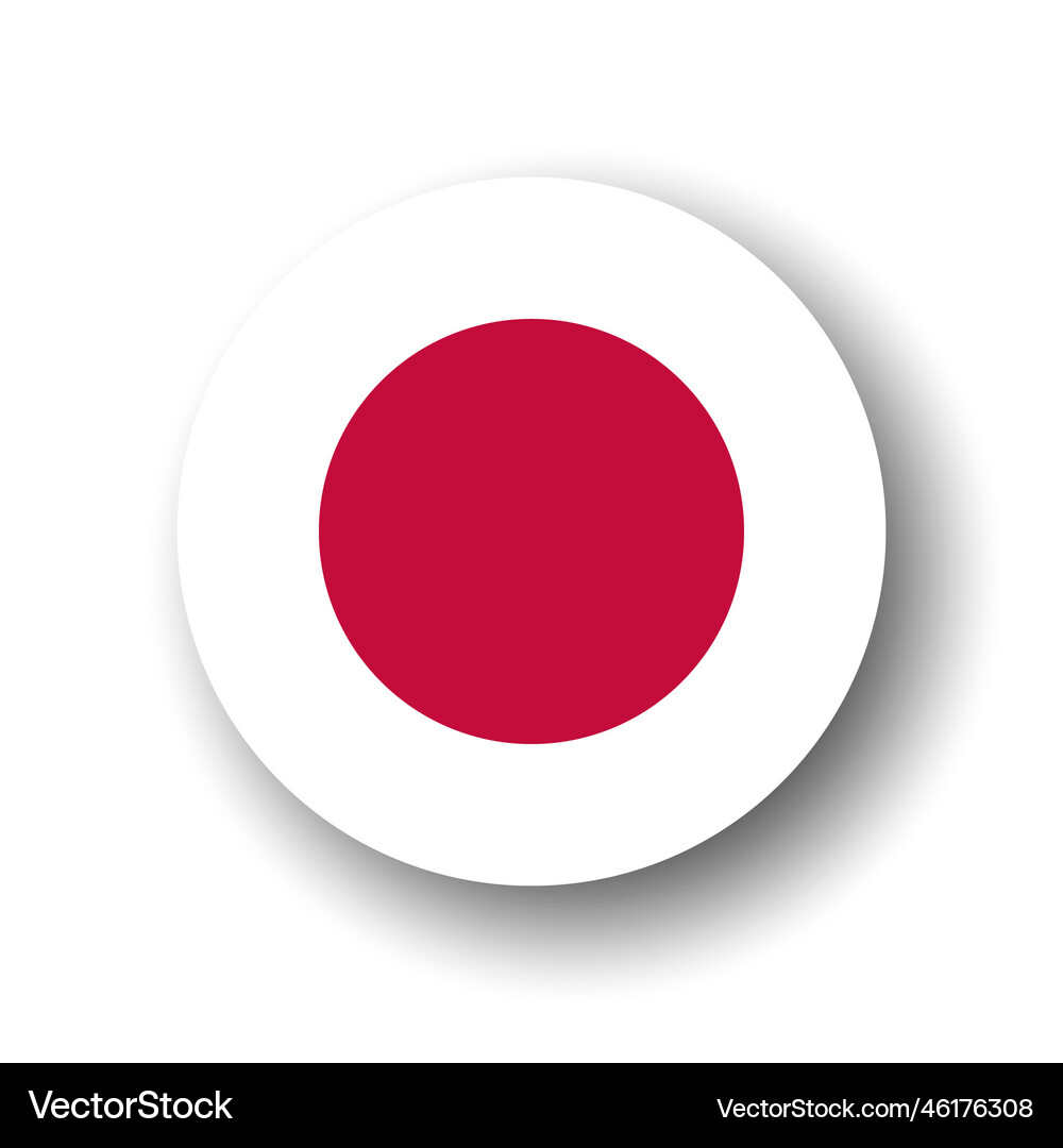 Circle flag of japan Royalty Free Vector Image