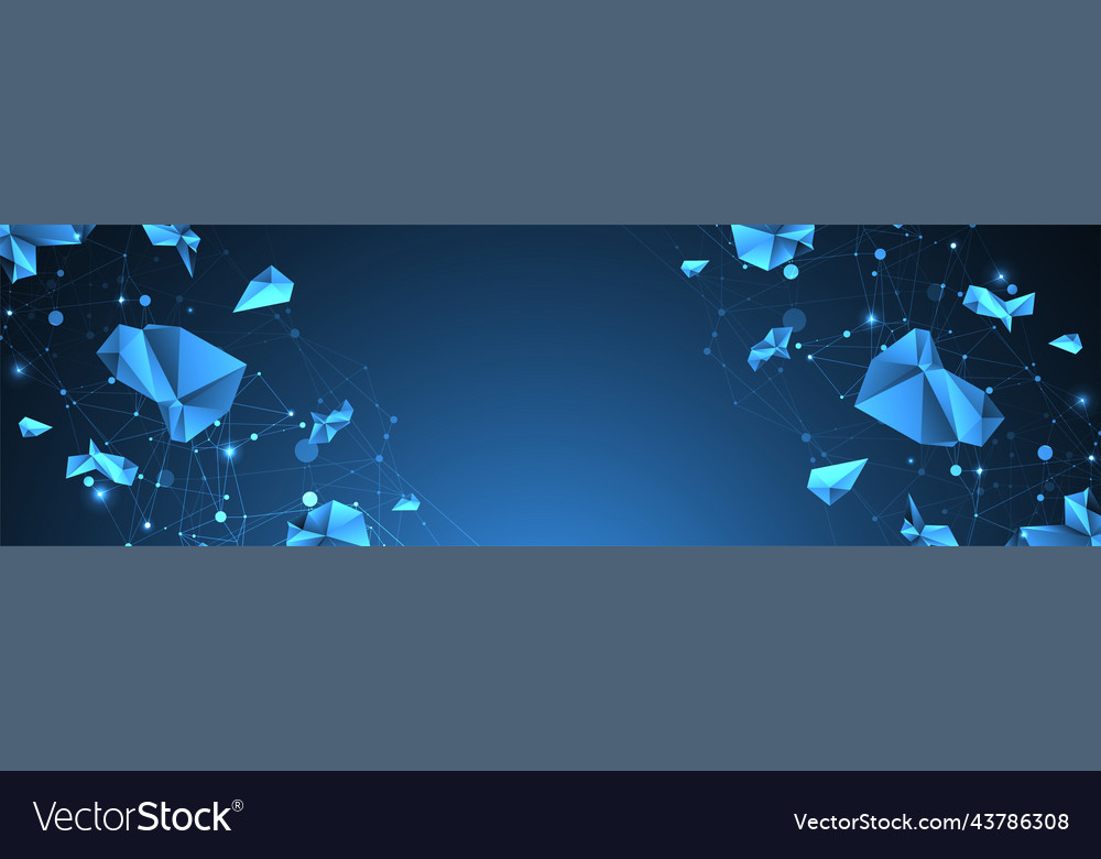 Connected polygons glowing blue plexus background Vector Image Connected polygons glowing blue plexus background Vector Image