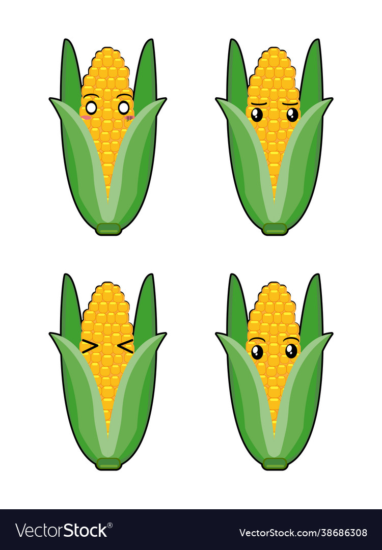 Corn vegetable mixed expression mask Royalty Free Vector