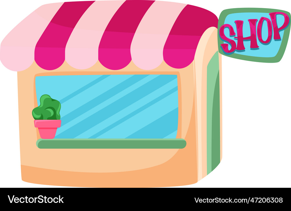 Cute store cartoon colorful store Royalty Free Vector Image