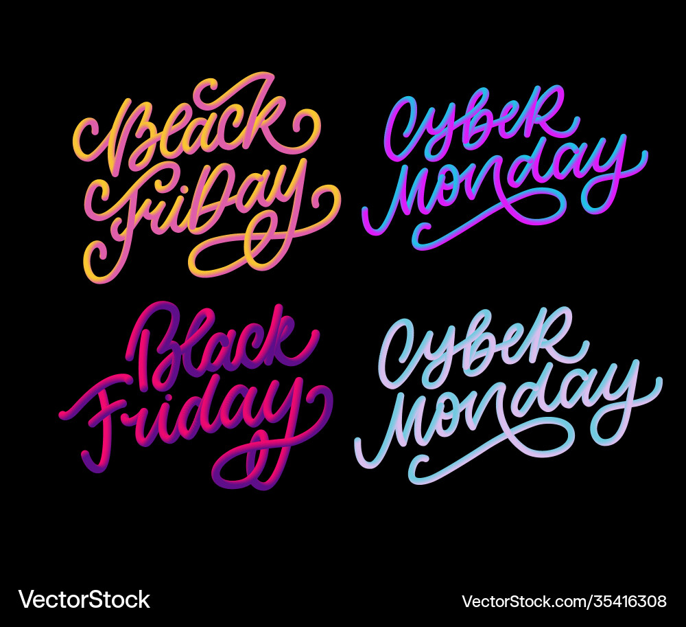 Cyber monday lettering calligraphy text brush Vector Image