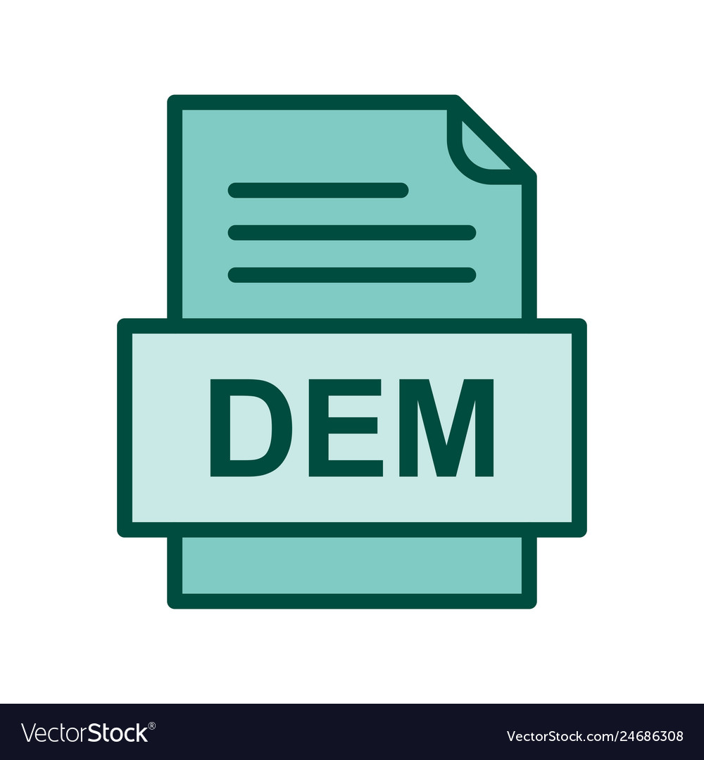 Dem file document icon Royalty Free Vector Image
