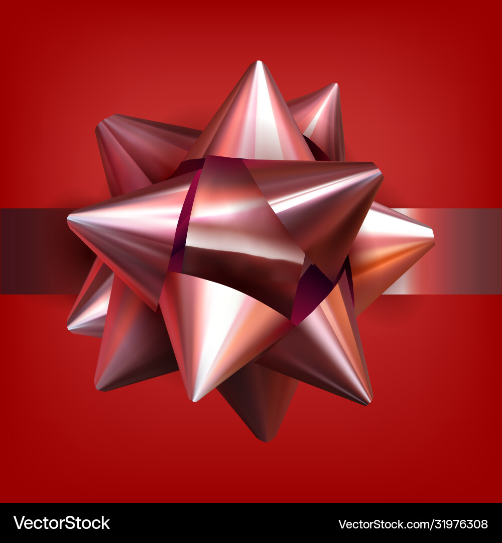 Isolated gift bow present ribbon gold holiday Vector Image