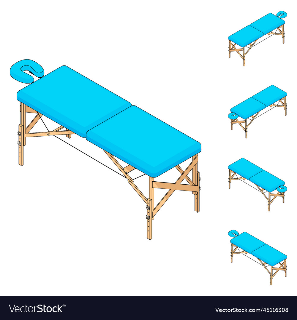 Massage Couch 3d Isometric Isolated Set For Spa Vector Image