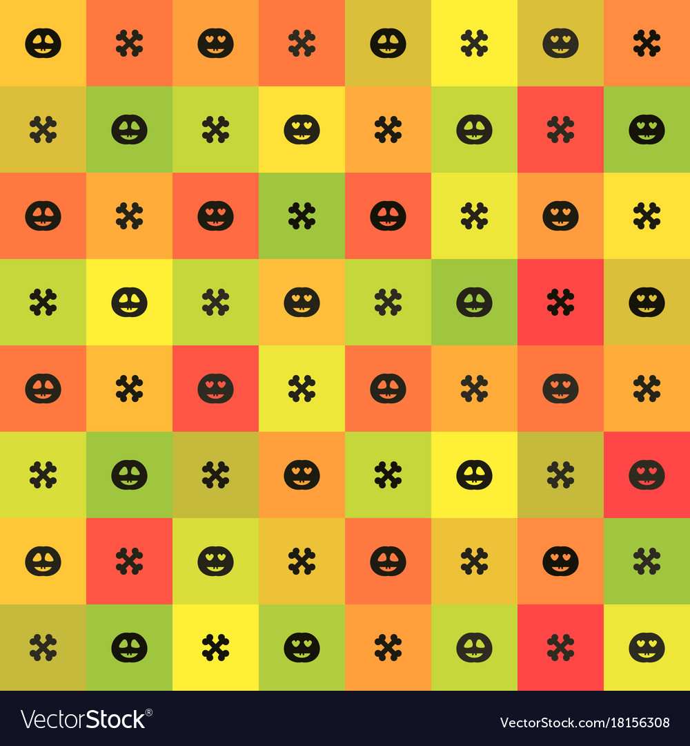 Multicolor halloween pattern with pumpkins Vector Image