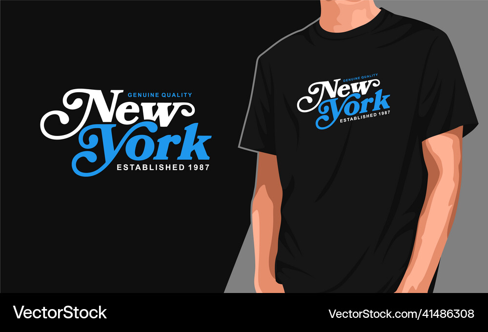 New york simple text typography t-shirt design Vector Image