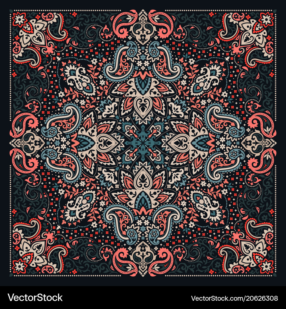 Paisley bandana print Royalty Free Vector Image