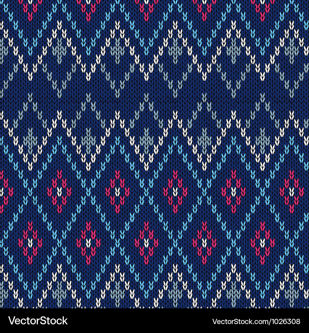 Seamless Ornamental Male Style Knitted Pattern Vector Image
